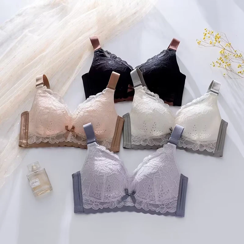 Underwear Women's Thin Style No Underwire Gathering Bra Large Size Anti ...