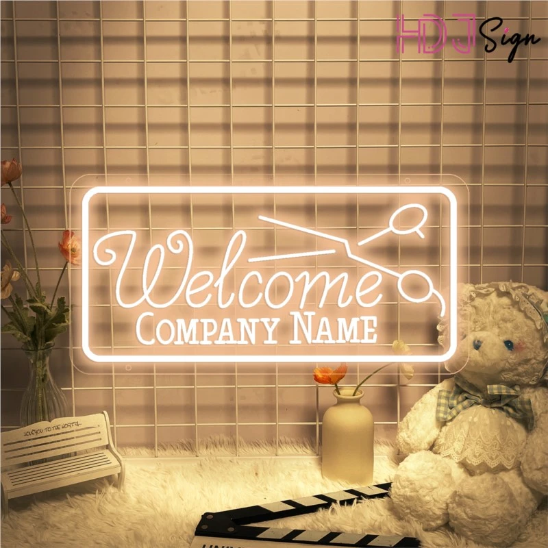 Welcome Hair Room Neon Sign Gift Custom 3D Engraving LED Light Beauty ...