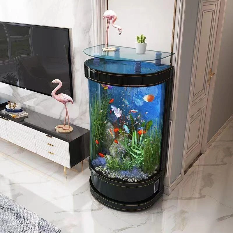 Light-Luxury-Fish-Tank-Living-Room-Small-Change-Water-Floor-Household ...
