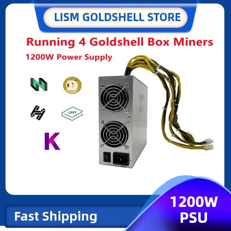 Goldshell 1200w PSU Running Four Goldshell Box Miner soporte Mini Doge ...