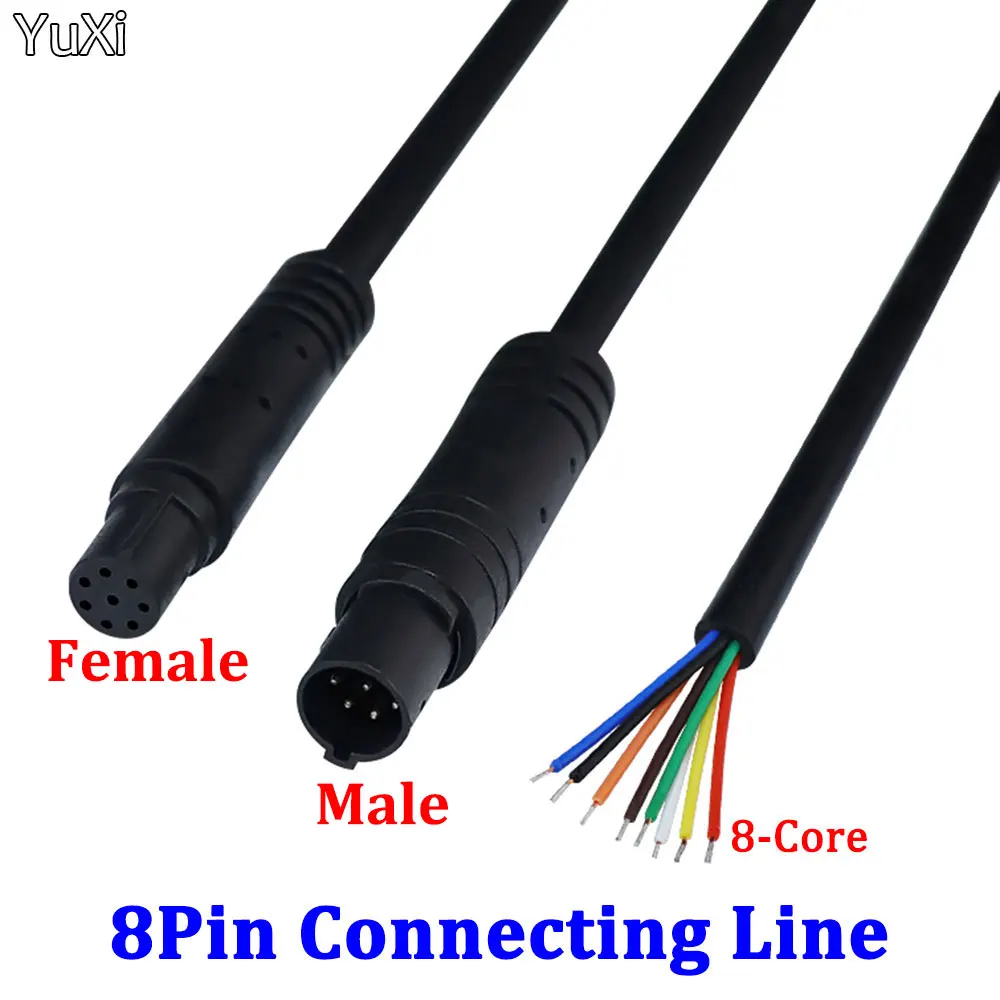 YUXI-1PCS-8PIN-Female-Male-Car-Camera-Extension-Cable-Rear-View-Video ...