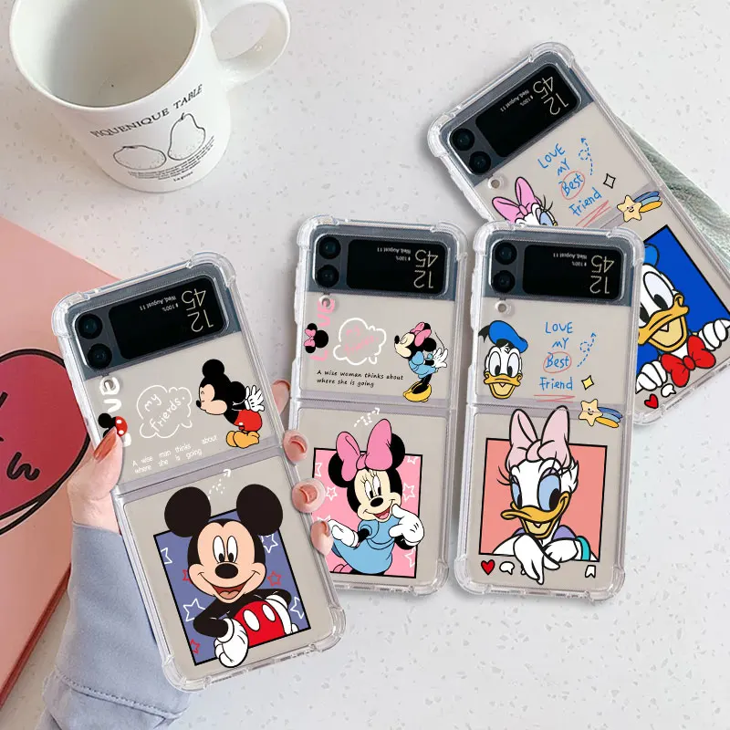 Mickey Mouse Pato Ponto Caso Para Samsung Galaxy Z Flip 3 4 Zflip Flip3 ...