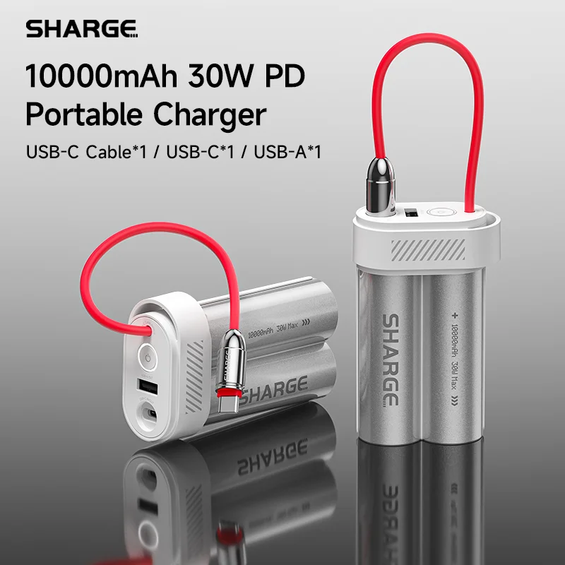 SHARGE Mini PD30W Power Bank 10000mAh Fast Charge Portable External ...