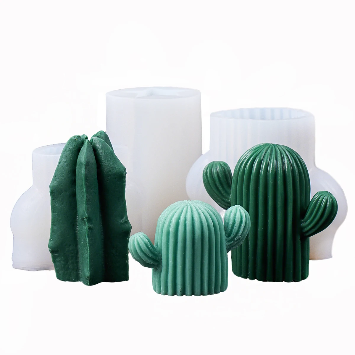 3D Cactus Silicone Candle Mold DIY Emulation Succulent Plants Handmade ...