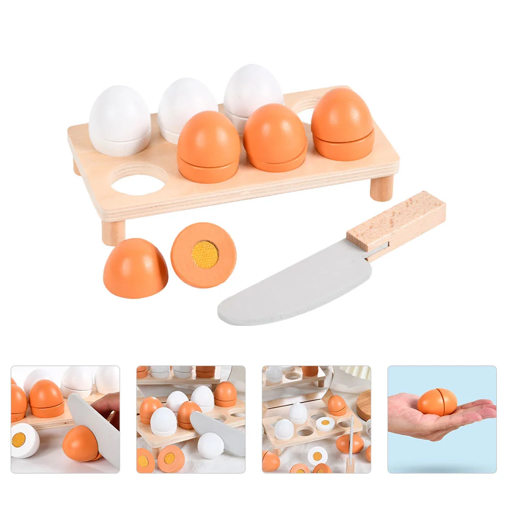 10-Pcs-Egg-Model-Toy-Wooden-Simulated-Eggs-Simulation-Food-Cutting ...