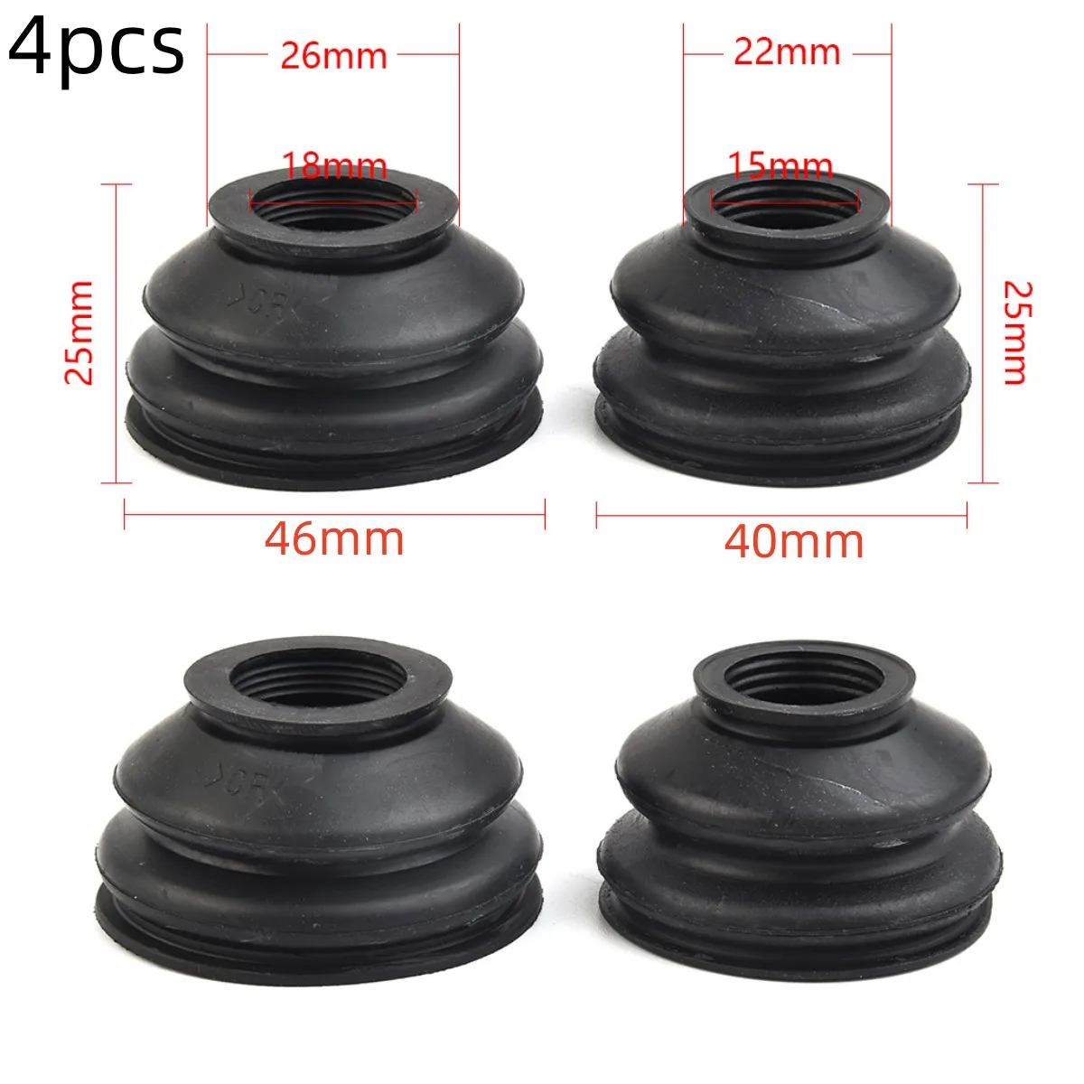 4pcs Universal Rubber Ball Joint Rubber Dust Boot Covers Track Rod End ...