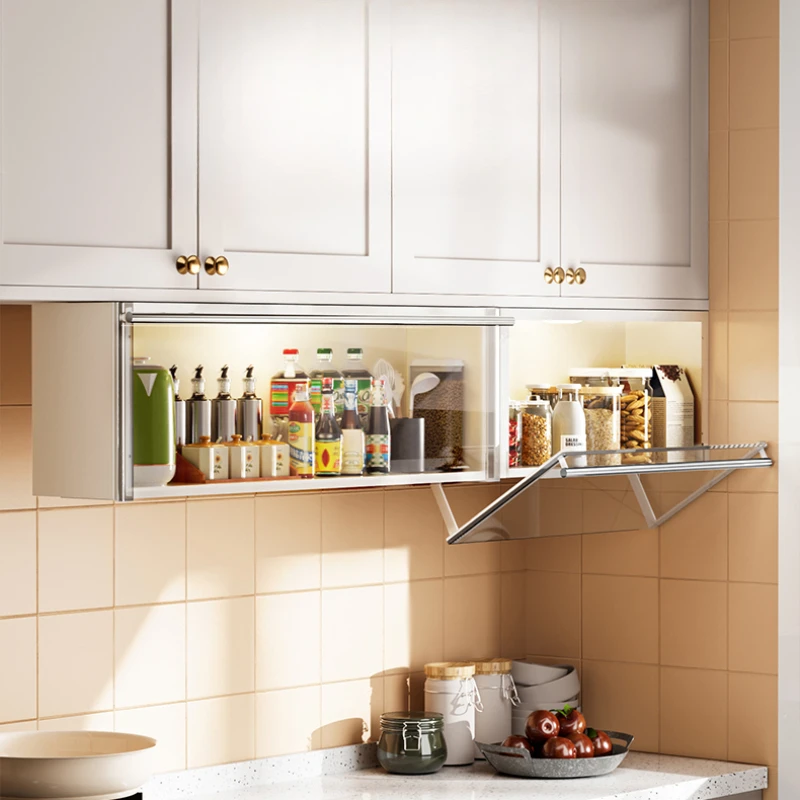 Wall-Hanging-Storage-Cabinet-Transparent-Dust-Proof-Spice-Rack-Thick ...