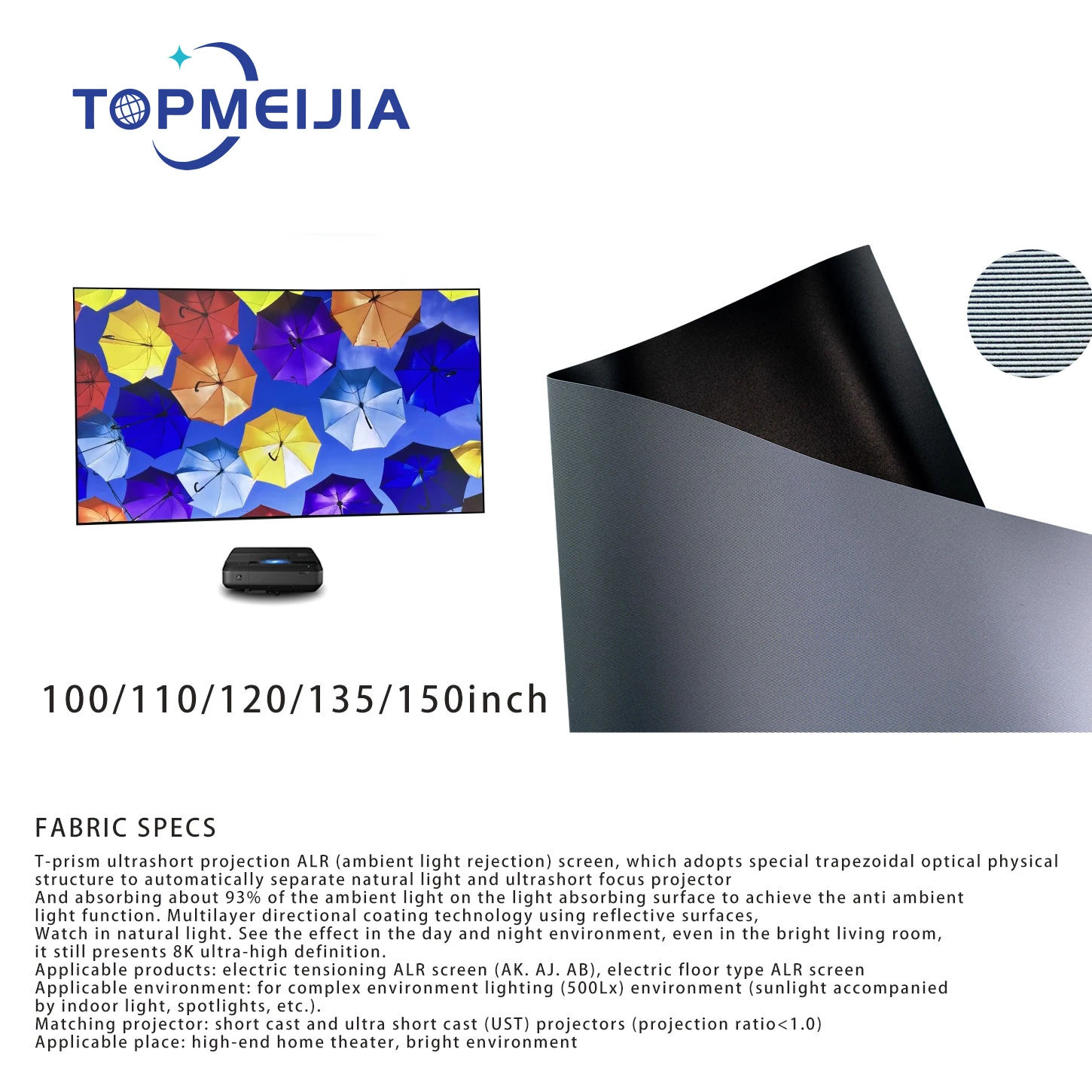 Affordable DIY Screen ALR T Prism UST Projector Screen Ambient Light ...