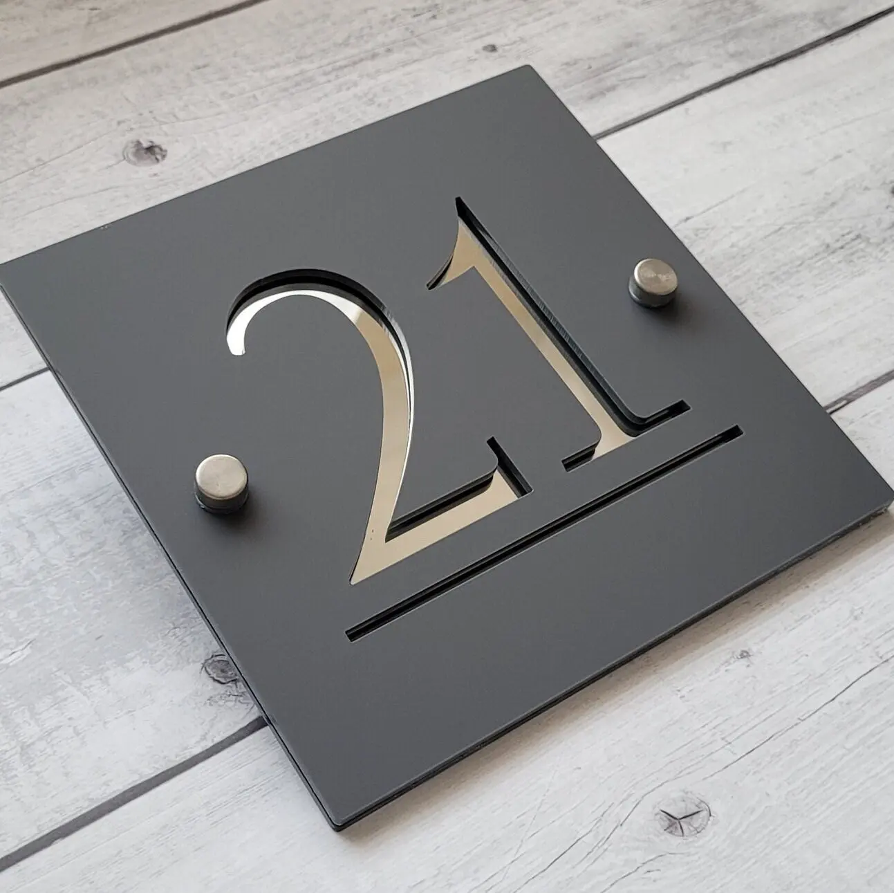 Outdoor-residential-number-plate-address-nameplate-matte-acrylic-gold ...