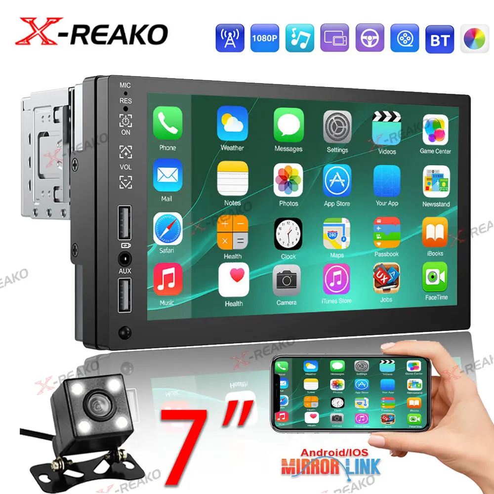 X REAKO Leitor multimídia carro universal, rádio estéreo do carro, 7 ...