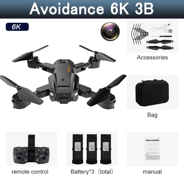 5G 8K HD Drone Professional Dual Camera Wifi FPV Avoidance Fold ...