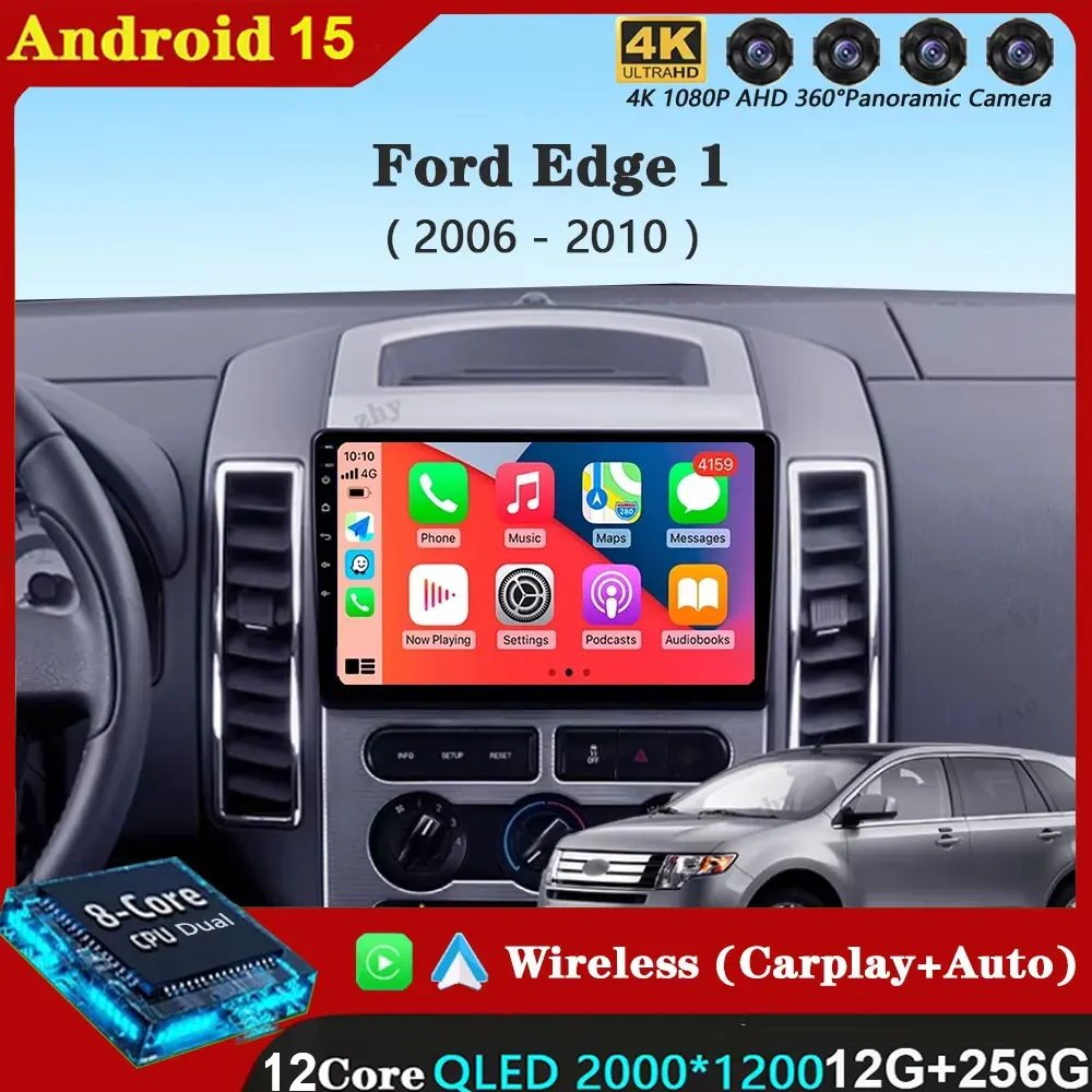 Android 15 Carplay Auto For Ford Edge 1 U387 2006 - 2010 Car Radio ...
