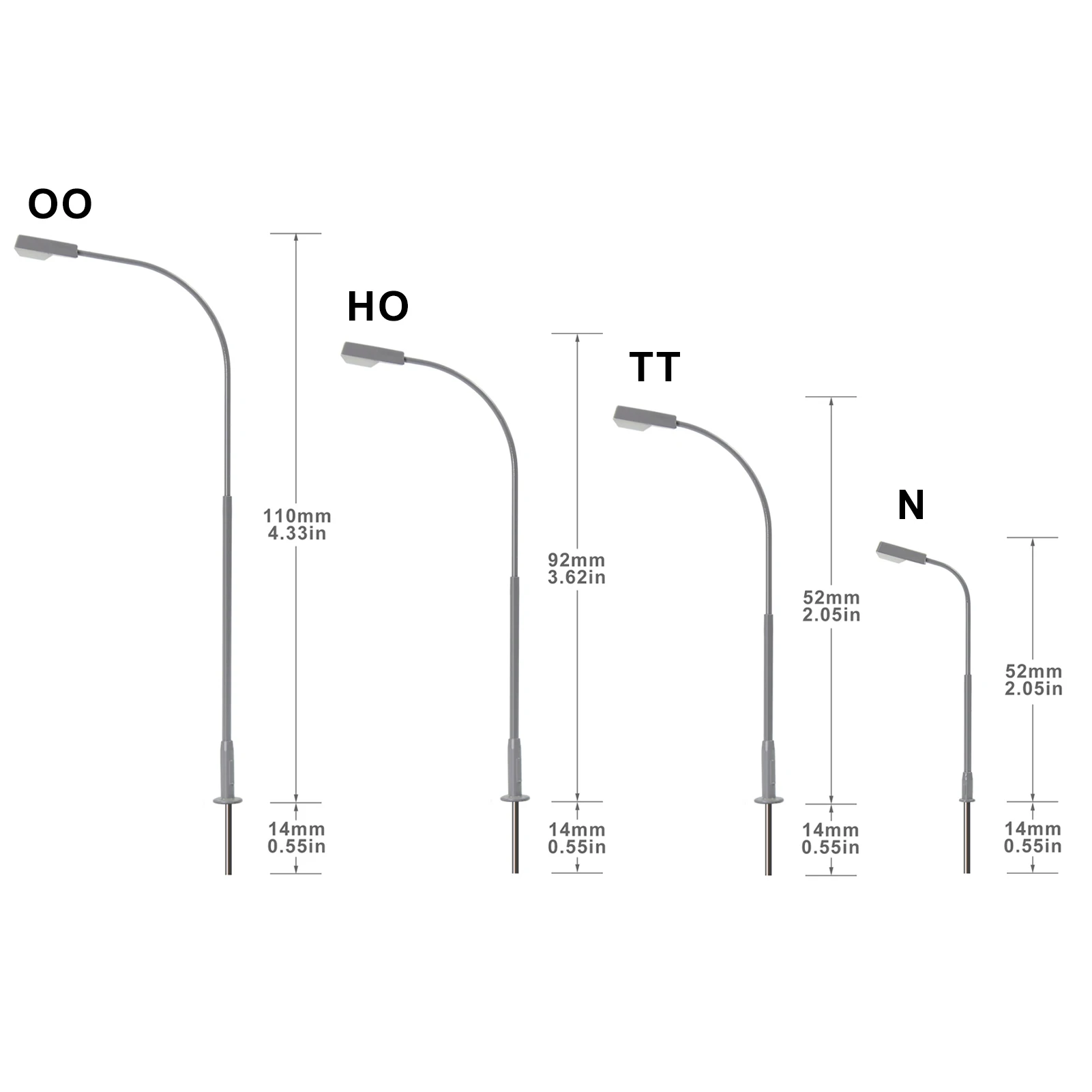LD07-5pcs-Model-Lights-Layout-HO-TT-N-Z-Scale-Street-Lamps-with ...