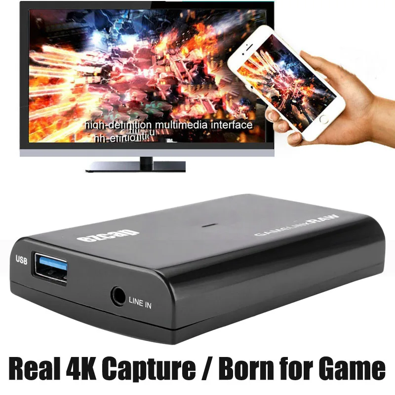 FULL HD 1080P 60fps 120fps Real 4K Video Capture Card HDMI To USB 3.0 ...