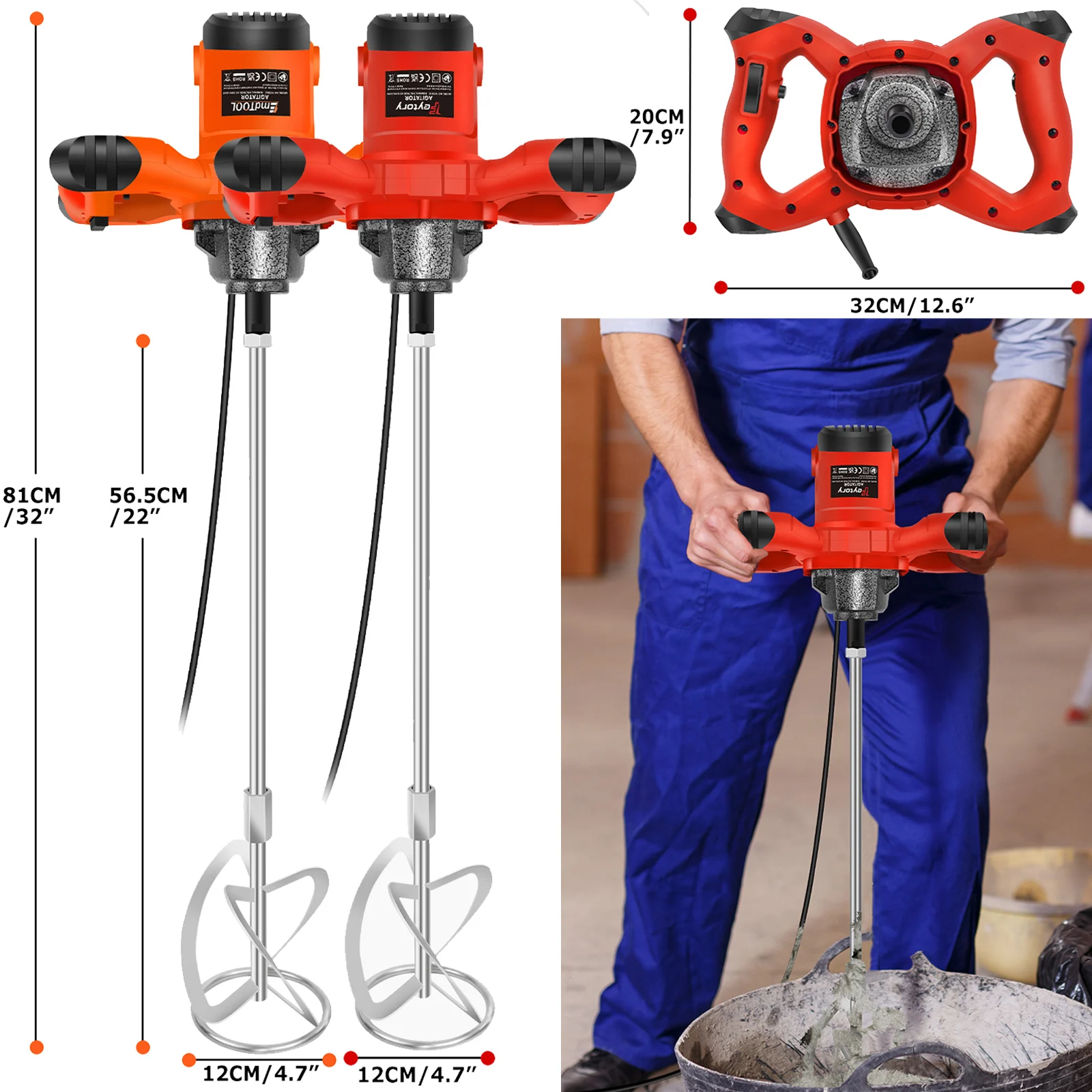 550W-Electric-Concrete-Mixer-Industrial-Mixer-M14-Agitator-6-Variable ...