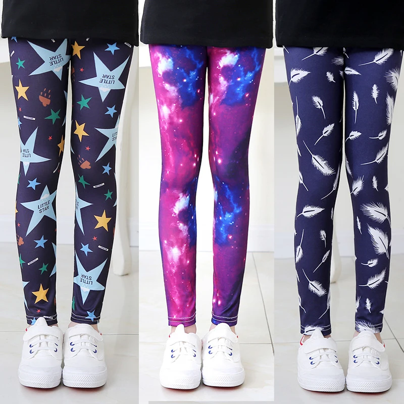 New Product Spring and Autumn Girls Leggings Milk Silk Stretch Printed ...