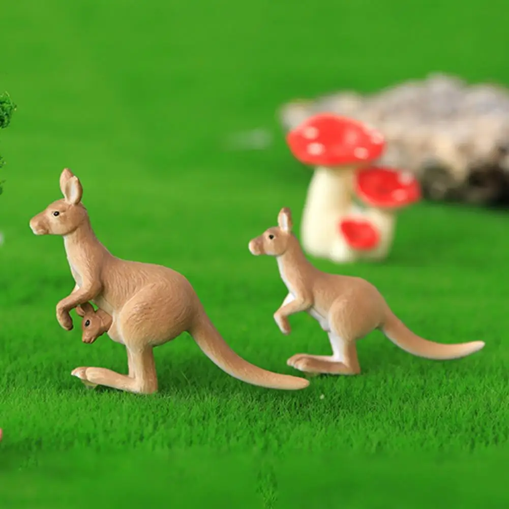 2Pcs-Attractive-Miniature-Sculpture-Brown-Kangaroo-Statue-Anti-fade ...