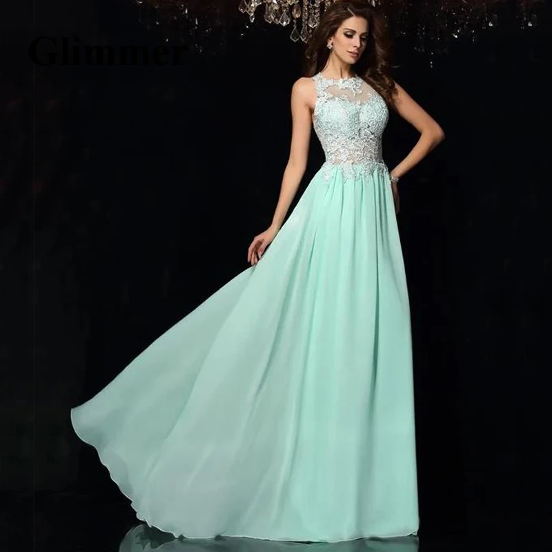 Glimmer-Simple-Evening-Dresses-O-Neck-Green-Formal-Prom-Gowns ...