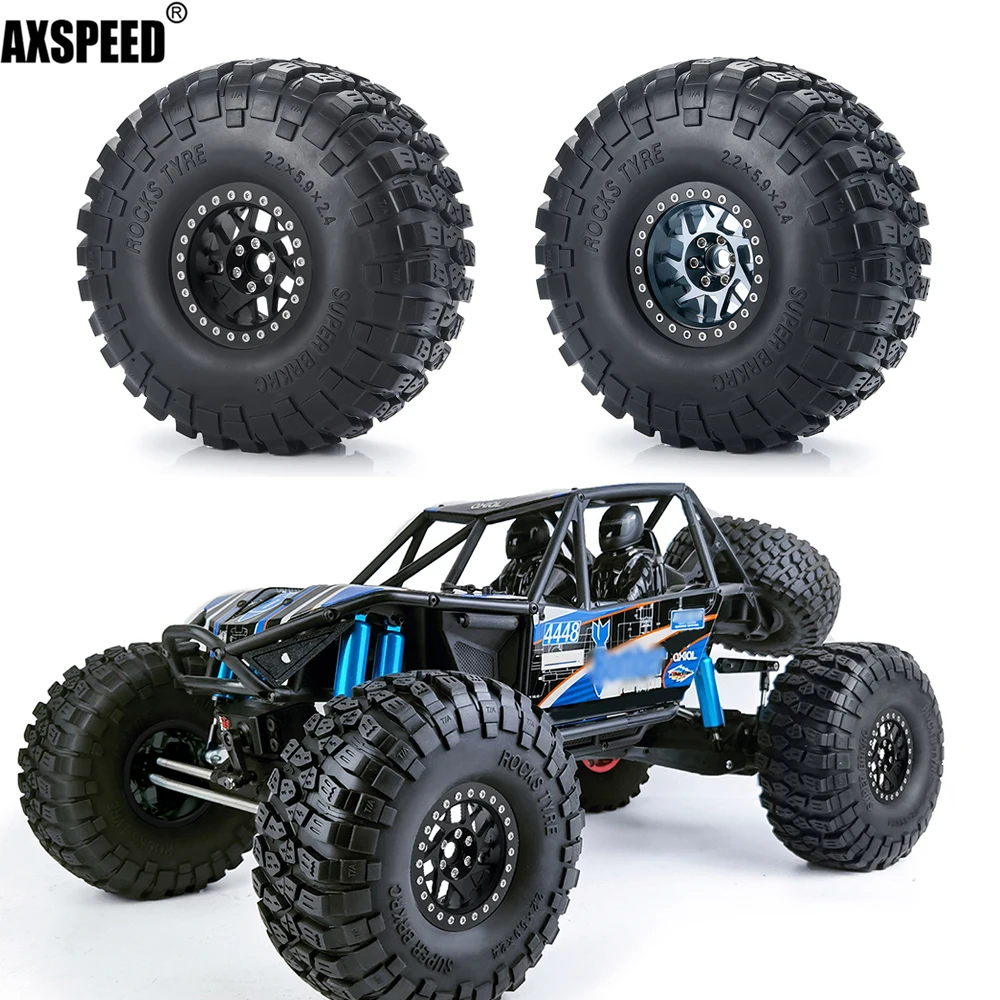 AXSPEED-2-2-Metal-Beadlock-45mm-Wheel-Rim-150mm-Rubber-Tire-for-1-10 ...