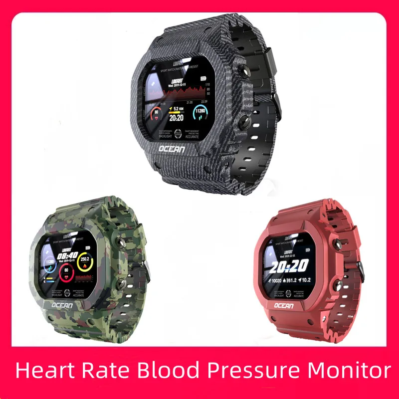 Ocean Smart Watch Men Fitness Tracker Blood Pressure Message Push Heart ...