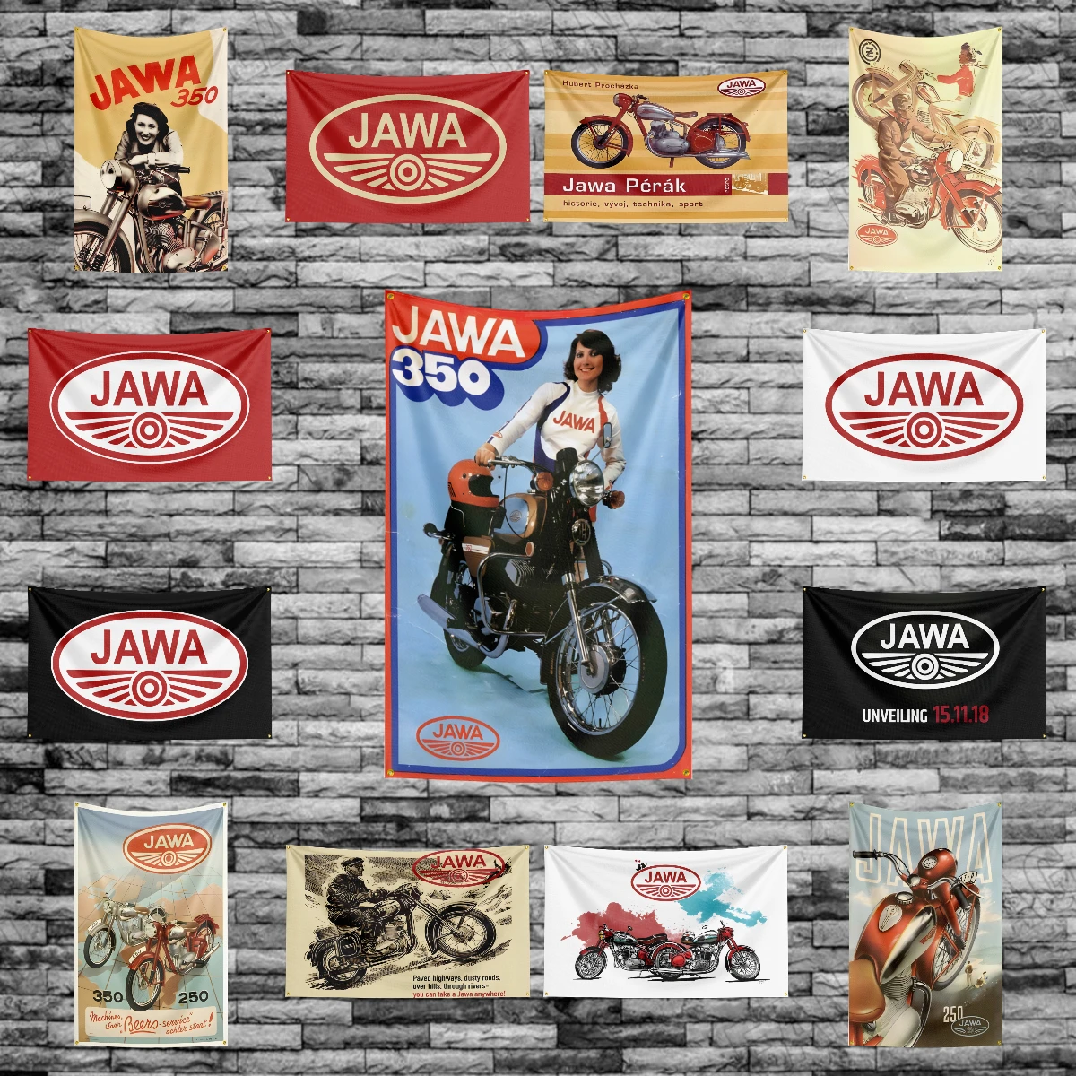 3x5 Ft JAWAs Racing Flag Polyester Printed Motorcycle Flags Banner ...
