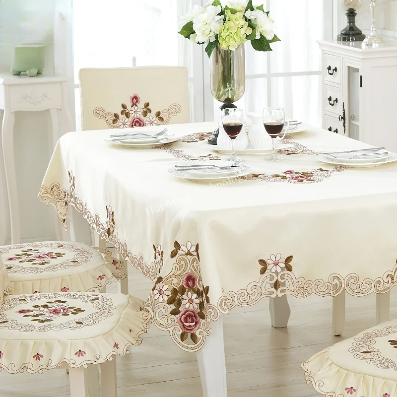 Table-Cloth-Table-Cover-Lace-European-Garden-Elegant-Embroidered-Dining ...