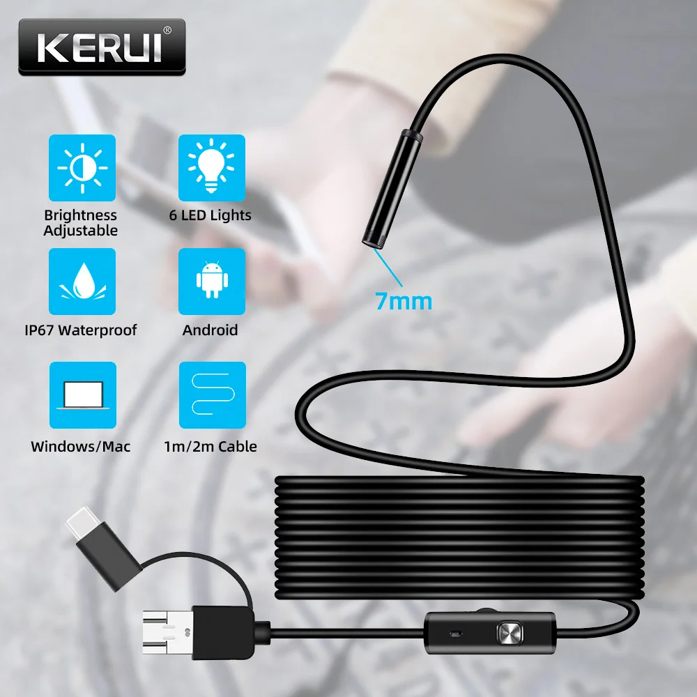 KERUI-7mm-Flexible-Mini-Camera-3-in-1-Endoscope-Camera-for-Android-PC ...