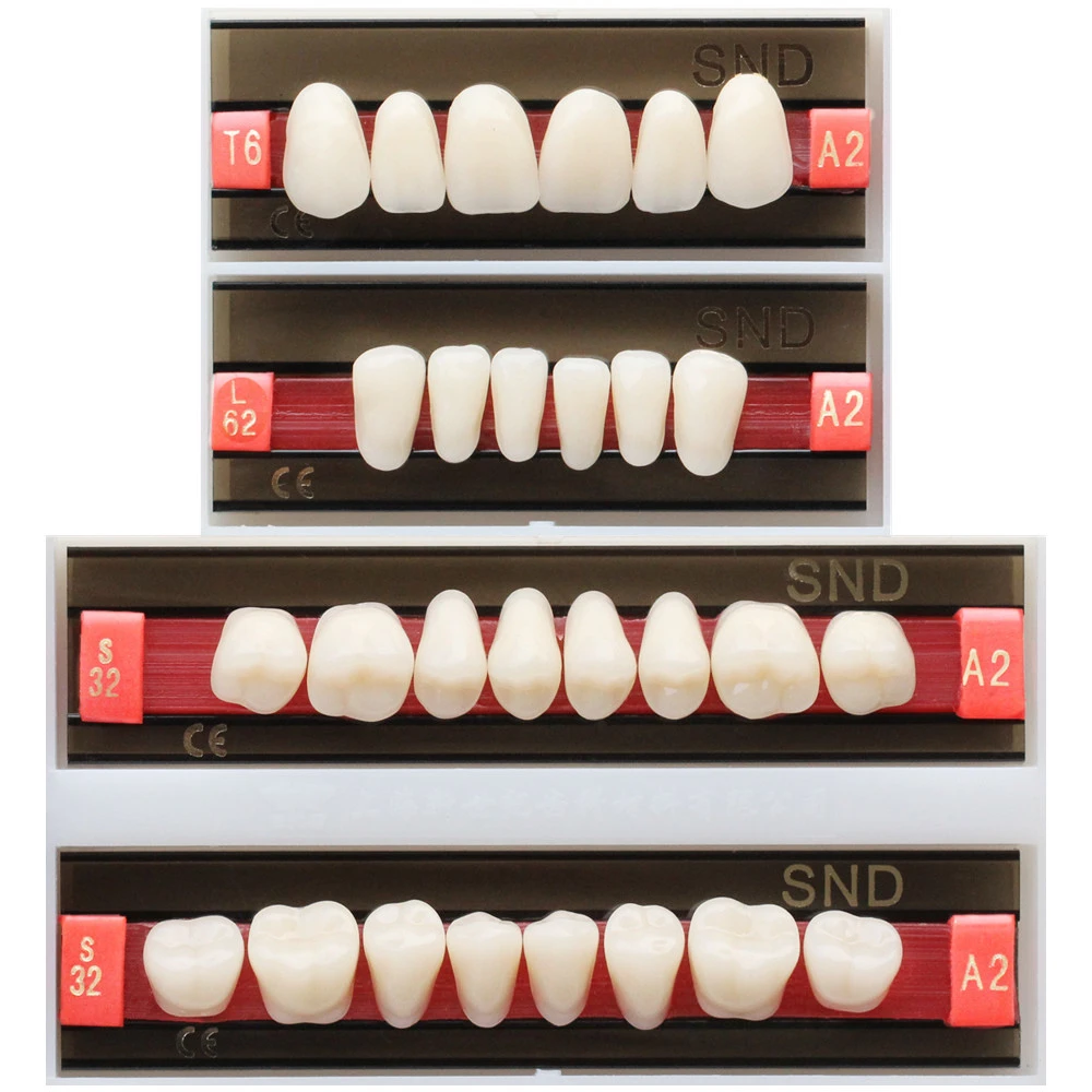 28Pcs/Set A2 Shade Dental Satural 2 Layer Synthetic Resin Polymer ...