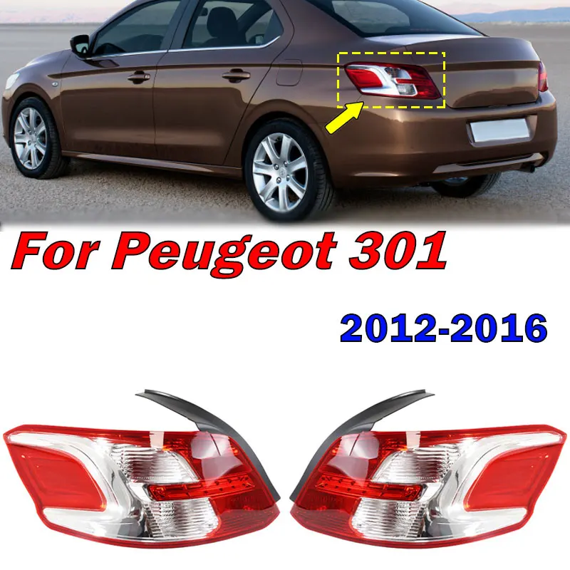 For Peugeot 301 2012-2016 Car Rear Tail Light Turning Signal Brake Lamp ...