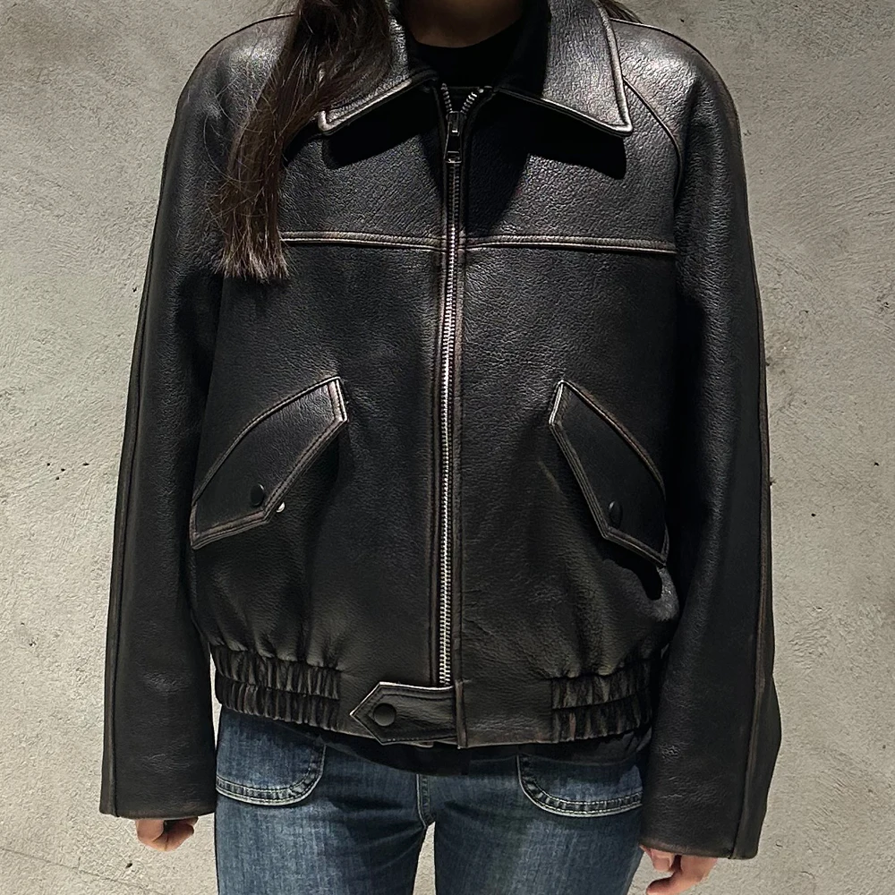 Retro-Loose-Leather-Jackets-Blazer-for-Women-Jacket-High-End-Fashion ...