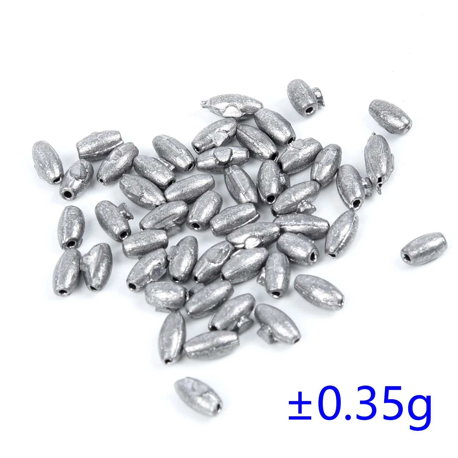 50PCS-Fishing-Olive-Shape-Rig-Sinkers-Angling-Lead-Weight-Split-Shot ...