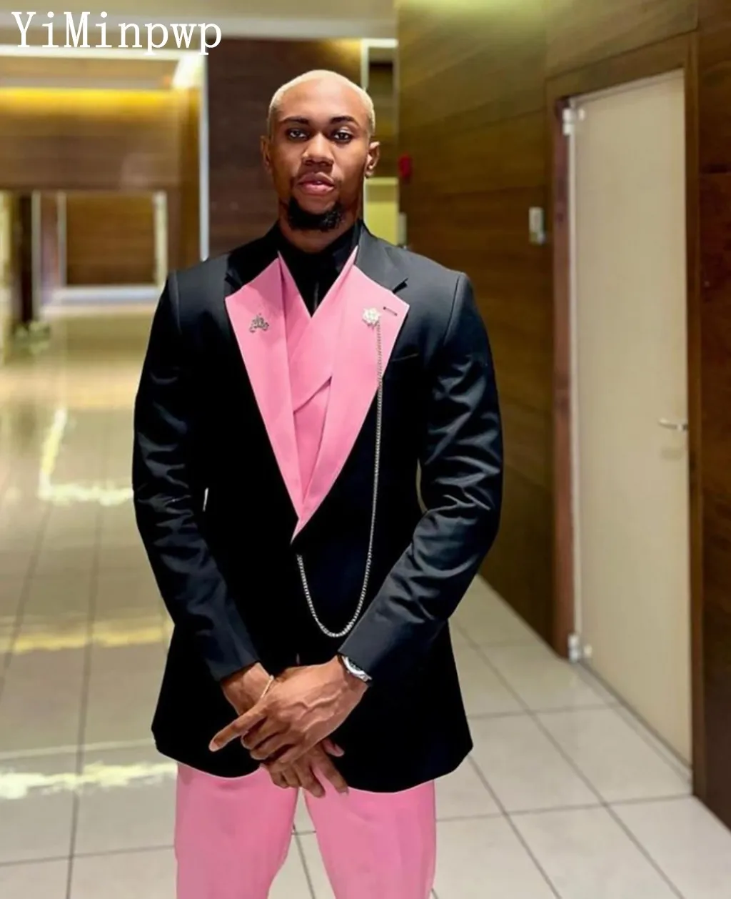 Black And Pink Suits For Men