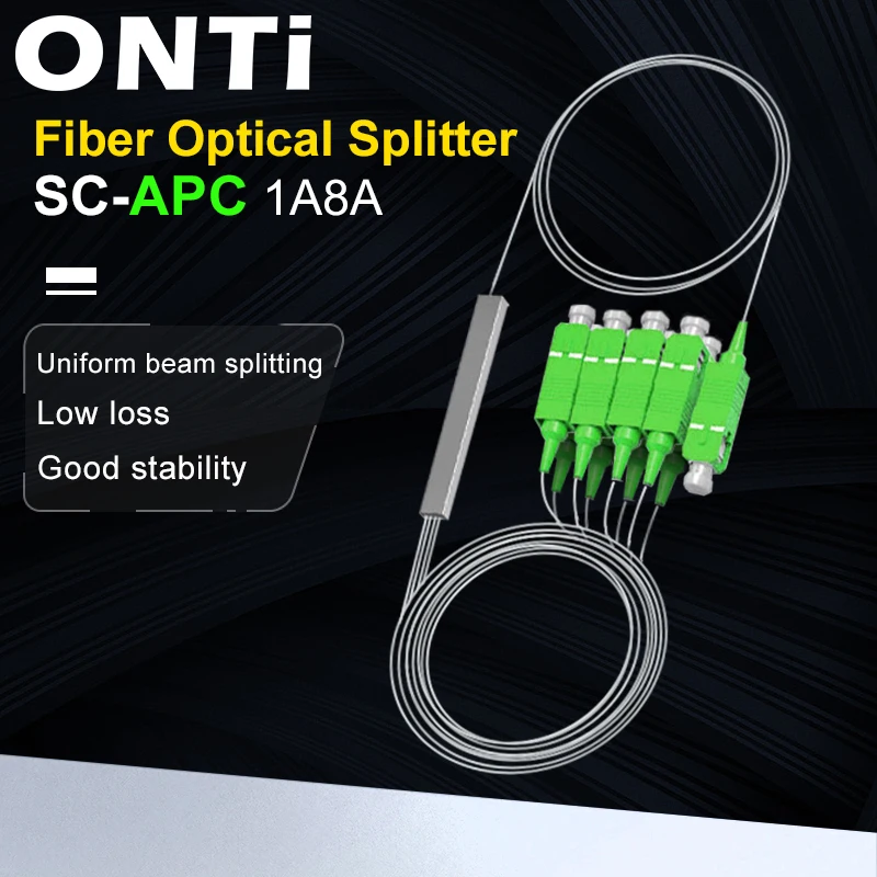 ONTi-Divisor de fibra óptica PLC de modo único, divisor de PVC, 1x8 SC/APC, 0,9mm, G657A1, LSZH ...