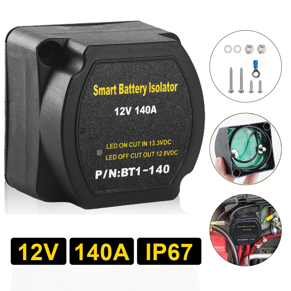 12v 140A Voltage Sensitive Relay Dual Smart Battery Isolator Protection ...