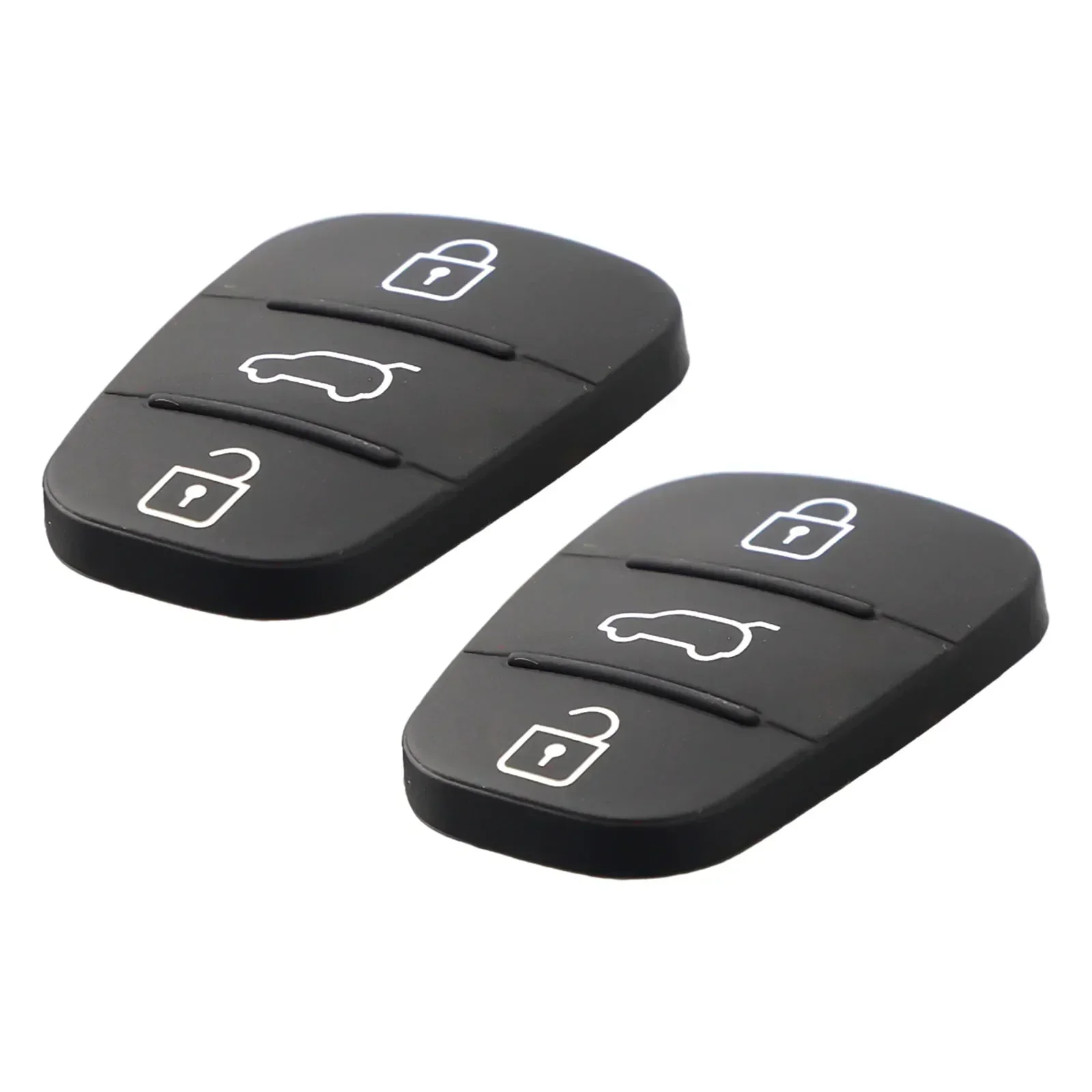 2pcs 3 Buttons Remote Car Key Shell Fob Rubber Pad Black For Hyundai ...