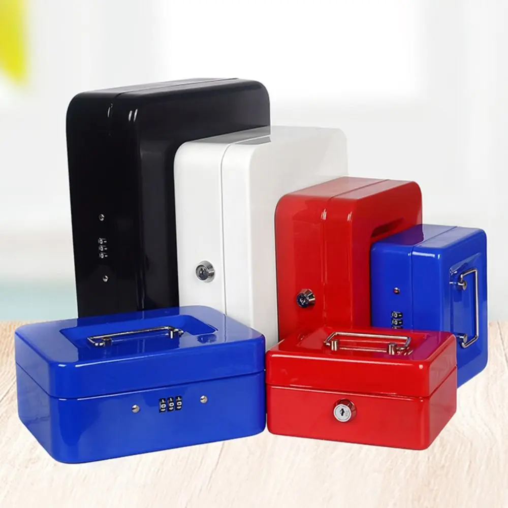 Small/Large Locking Cash Box Double Layer with Combination Lock Metal ...