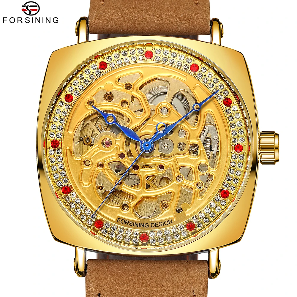 Forsining Luxury Design Automatic Mechanical Watch Men‘s Square Dial ...