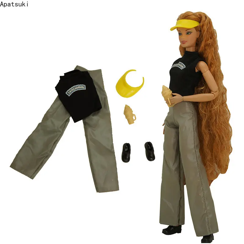 Preto-Casual-Street-Doll-Roupas-Set-Barbie-Roupas-1-6-Bonecas-Acess ...