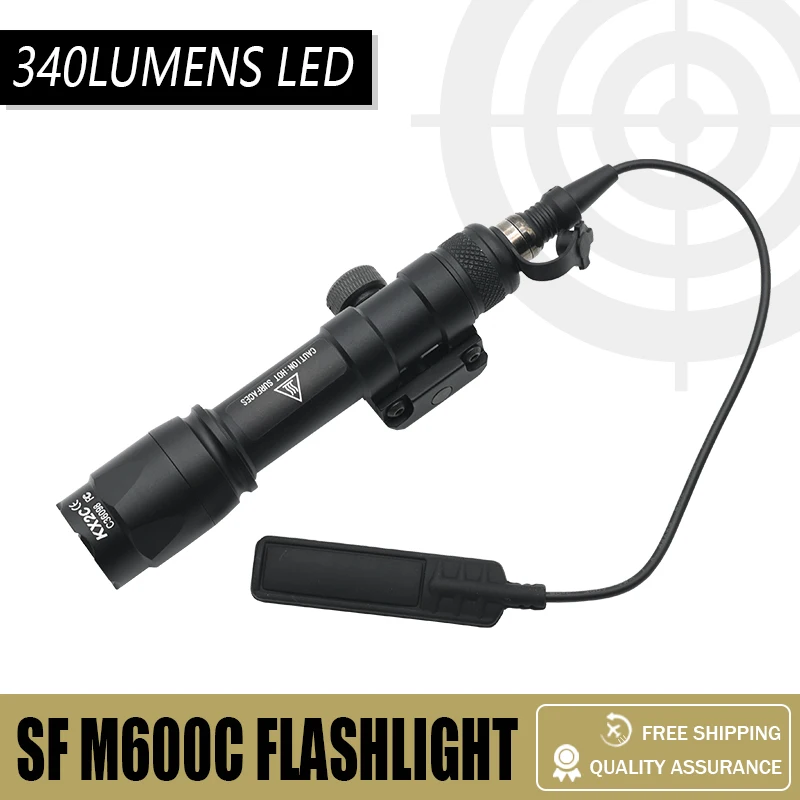 Tatical-M600-M600C-Scout-Flashlight-340Lumens-LED-Hunting-Gun-Weapon ...