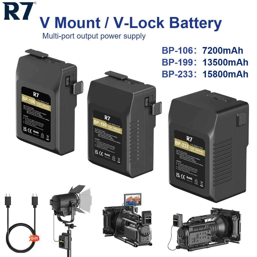 R7 Mini V-Mount V-Lock lithium Battery BP-106 BP-199 BP-233 BP ...