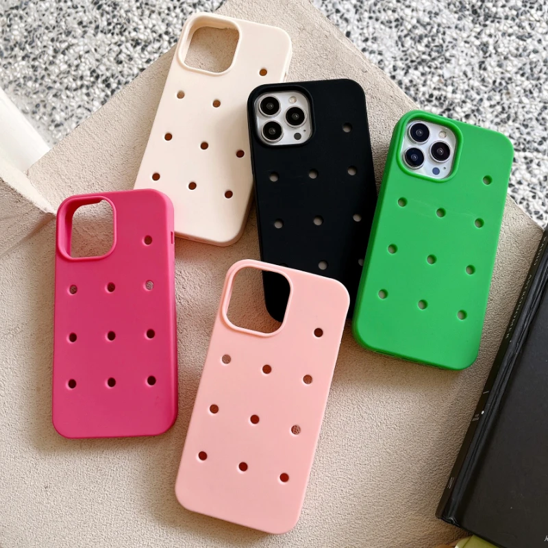 2023 new candy color holes silicon Phone Case for IPhone 14 Pro Max 13 ...