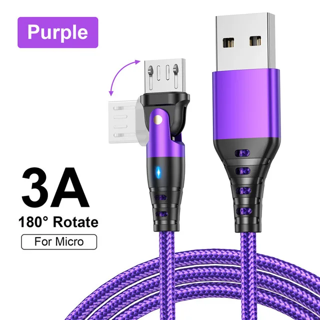 180 Rotate USB Type C Cable Fast Charging Cable For Huawei Samsung ...
