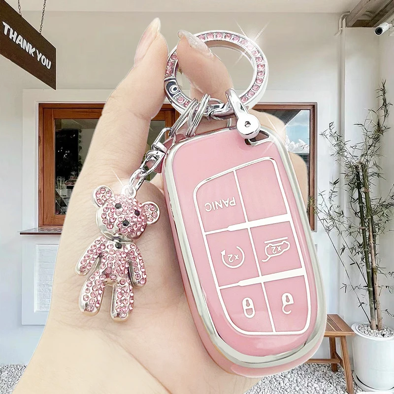 Exquisite-car-keychain-with-high-end-violent-bear-artificial-diamond-keychain-cover-with-soft ...