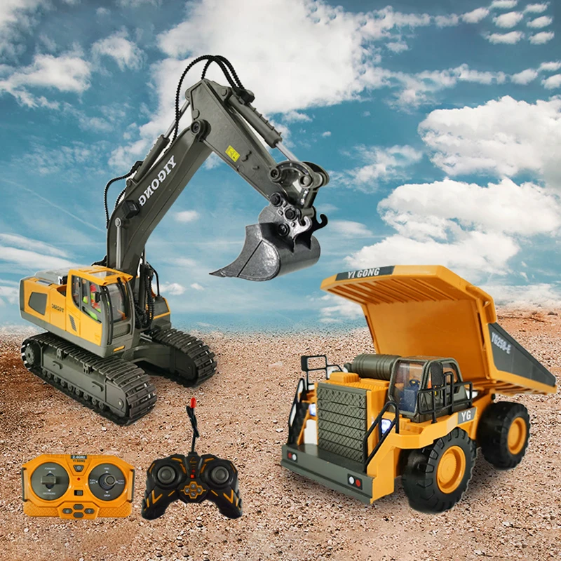 RC-Excavator-2-4G-Wireless-Remote-Control-RC-Dump-Truck-Crawler-Truck ...