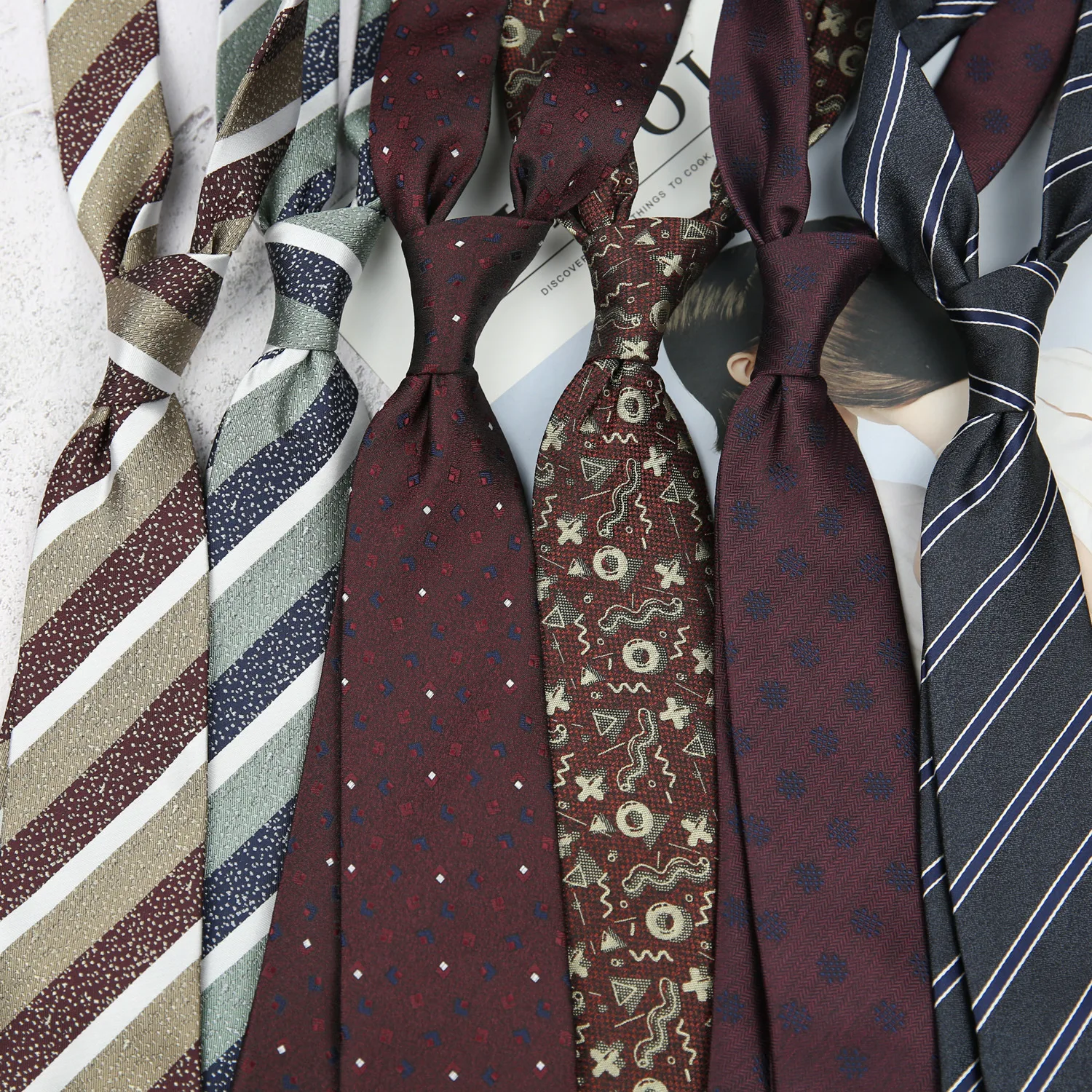 Linbaiway-Necktie-for-Mens-Classic-Striped-Floral-Printed-Neck-Tie ...