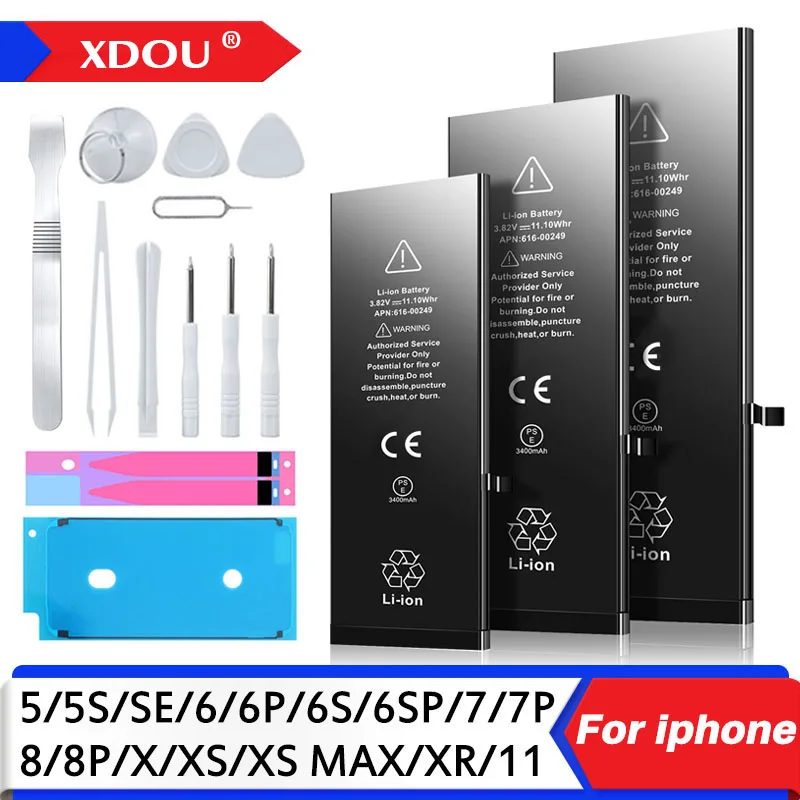 2022 Zero-cycle High-quality Battery For Iphone 5 6 6s 5s Se 7 8 Plus X ...