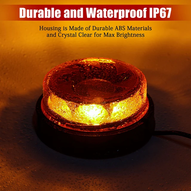 12v-24v Emergency traffice Lights Vehicles Amber LED Strobe Warning ...