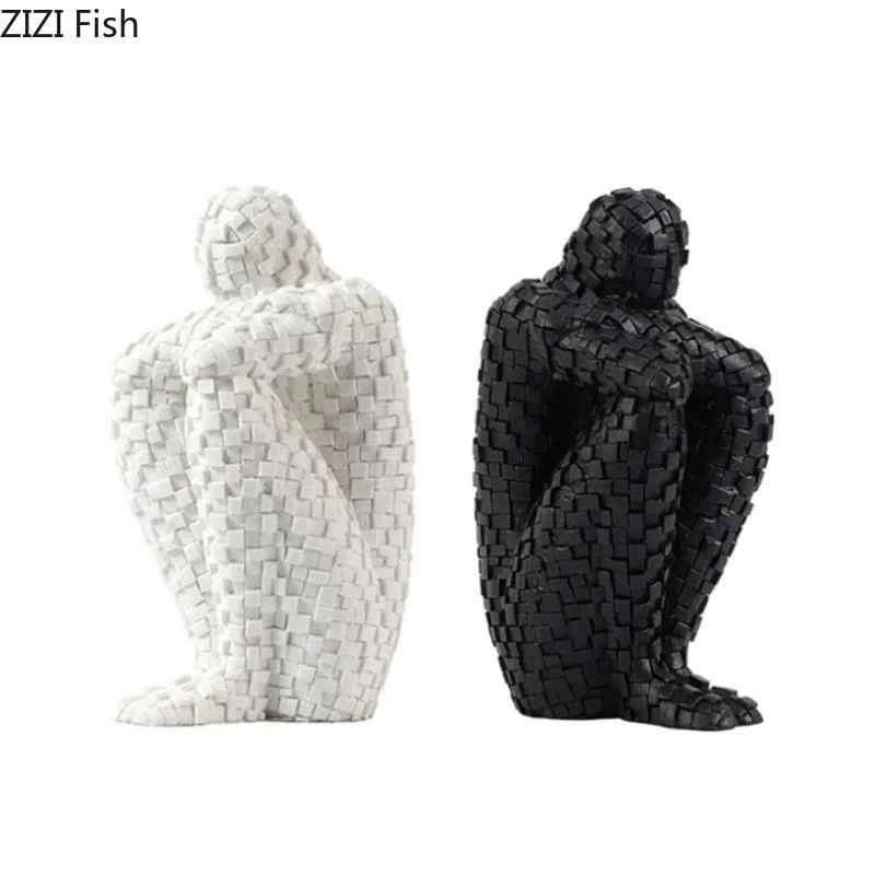 Minimalist Mosaic Figure Sculpture Abstract Artwork Desk Decoration ...