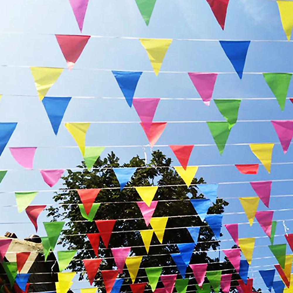 50-100M-Triangle-Flags-Colorful-Bunting-Banner-Pennant-Garland-For ...