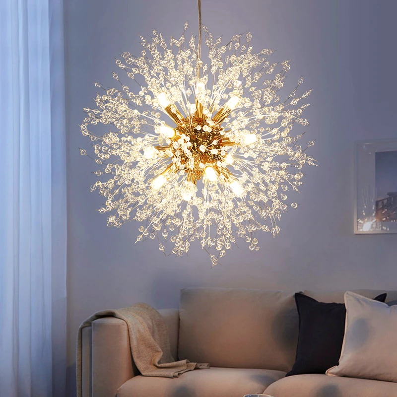 Dandelion-Crystal-Chandelier-Lighting-Modern-Silver-LED-Pendant-Lamp ...
